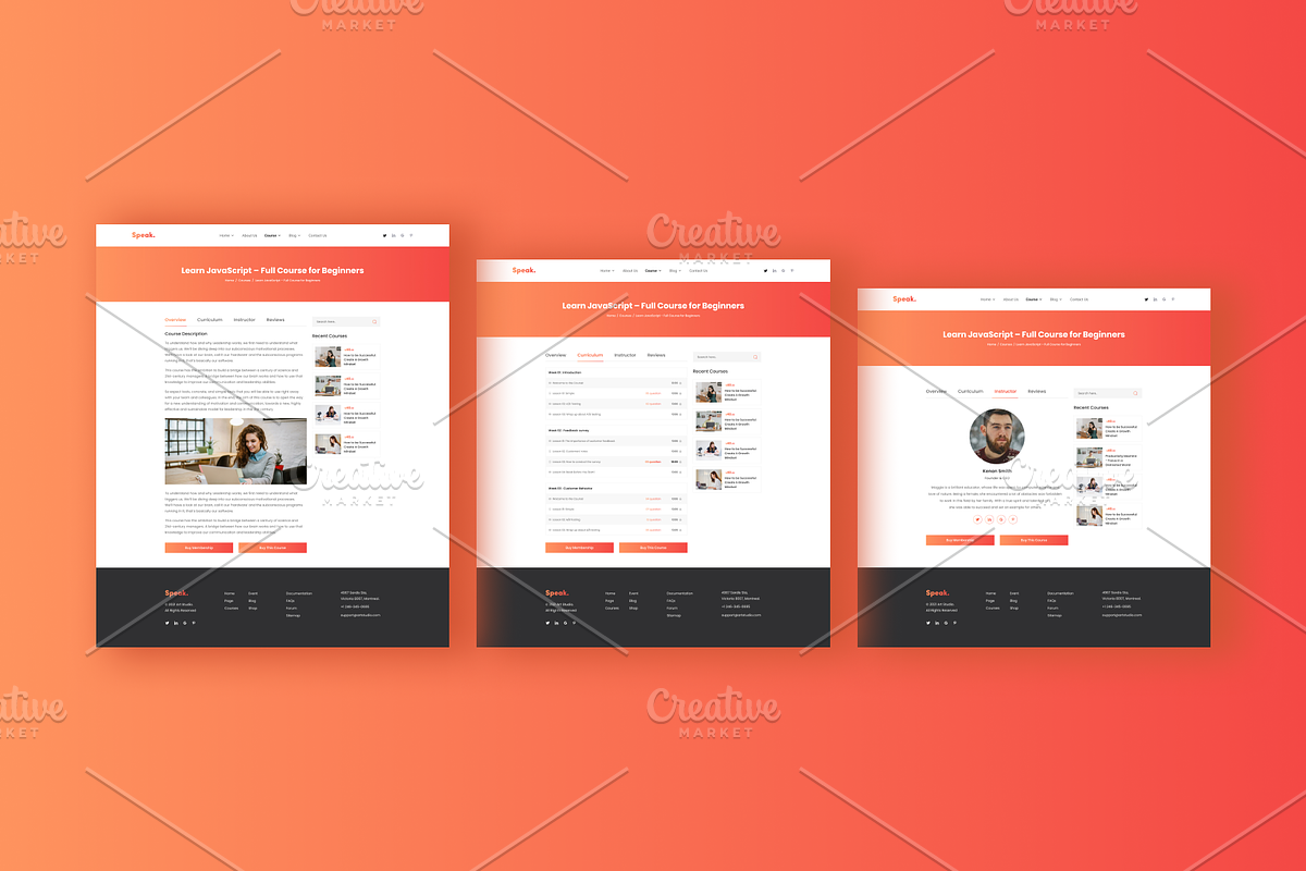Speak-Education & LMS Figma Template