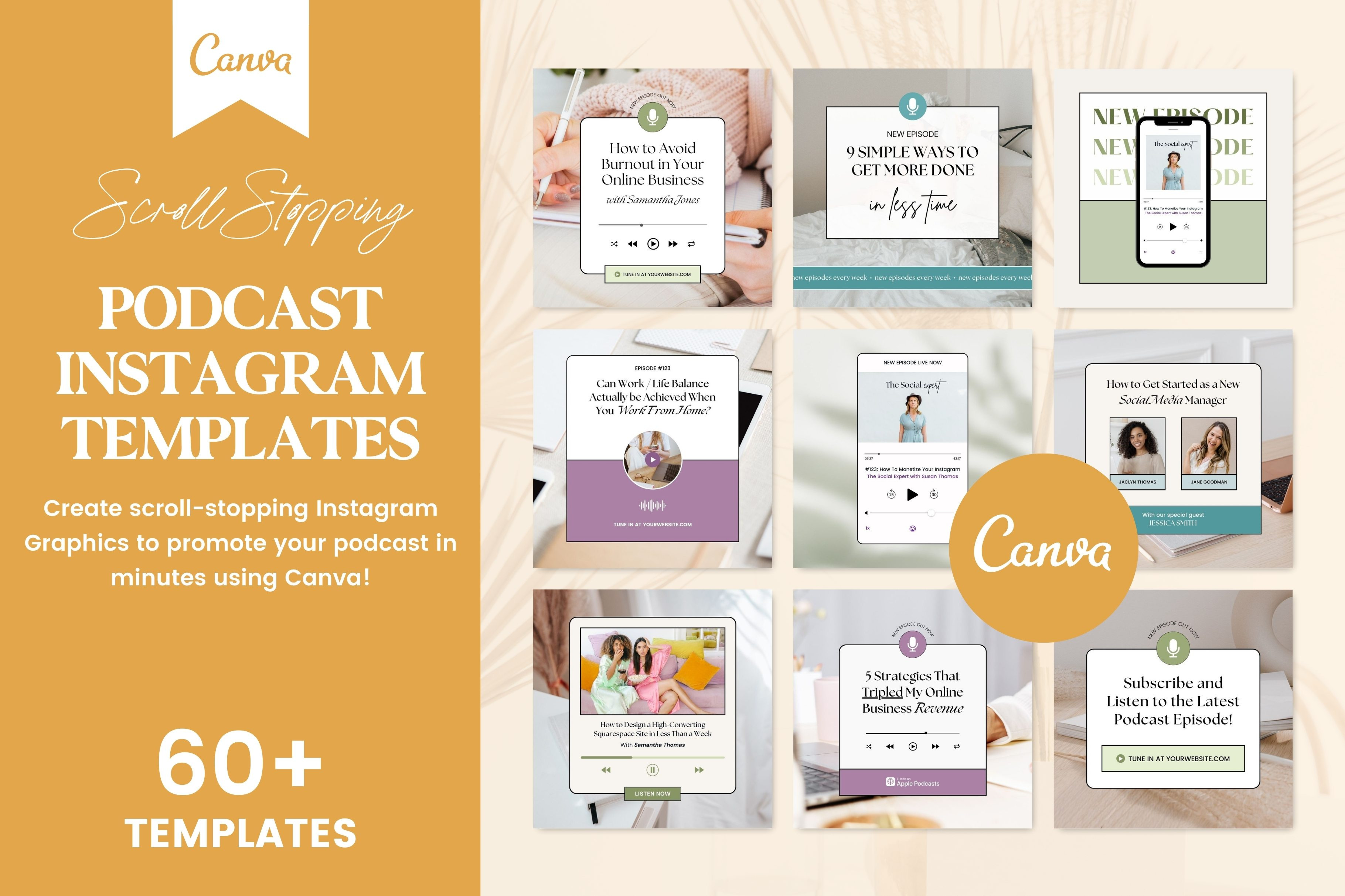 Podcast Instagram Canva Templates