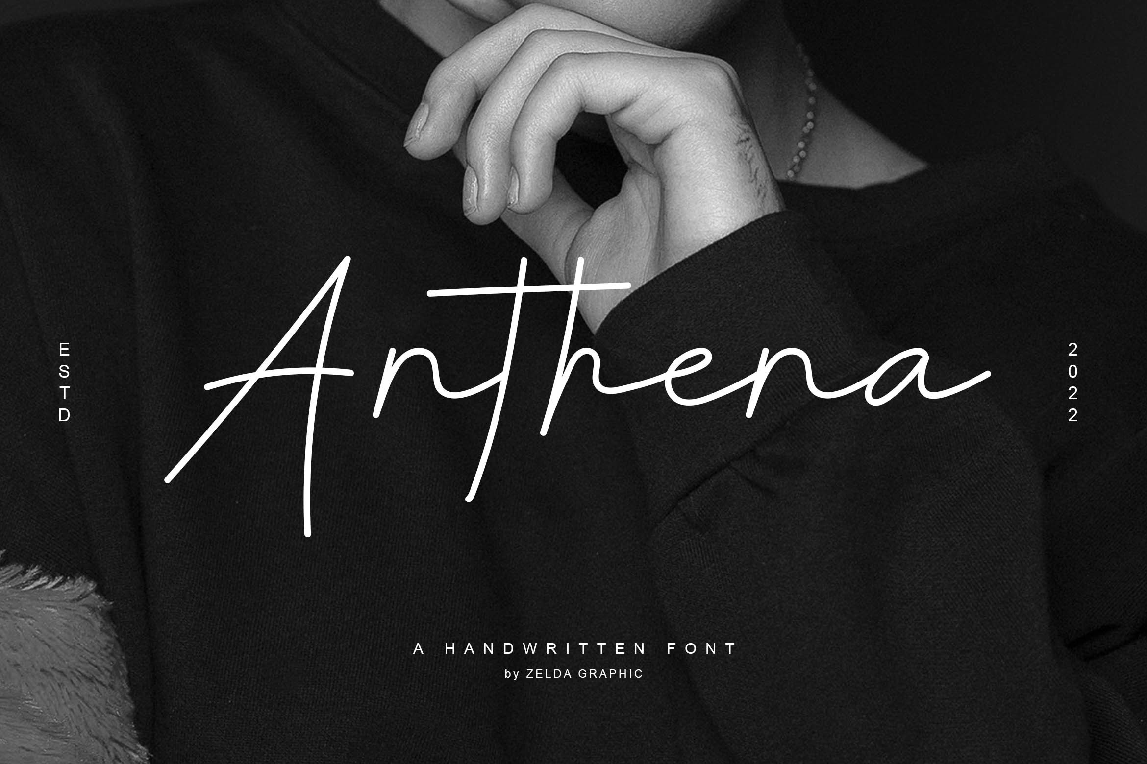 Anthena, a Script Font by Zelda Graphic