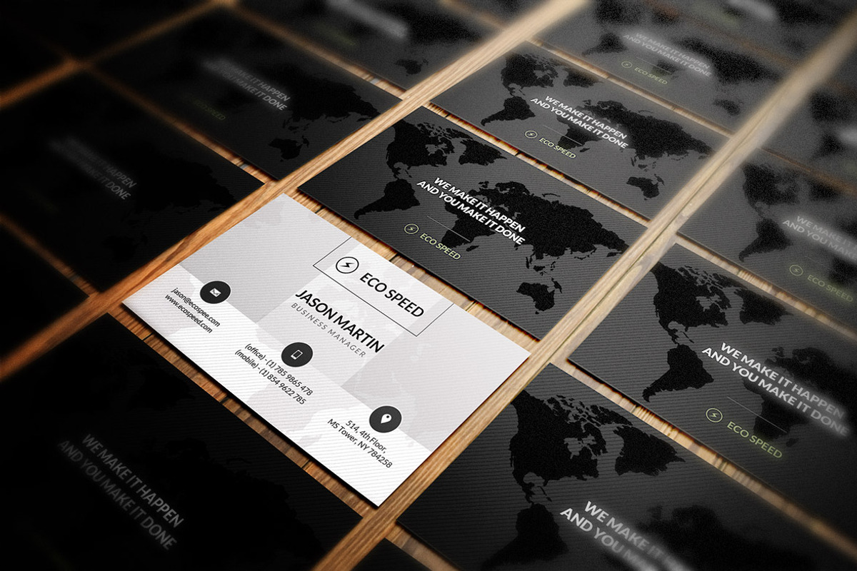 creative World Map Business Card, a Business Card Template by bouncy