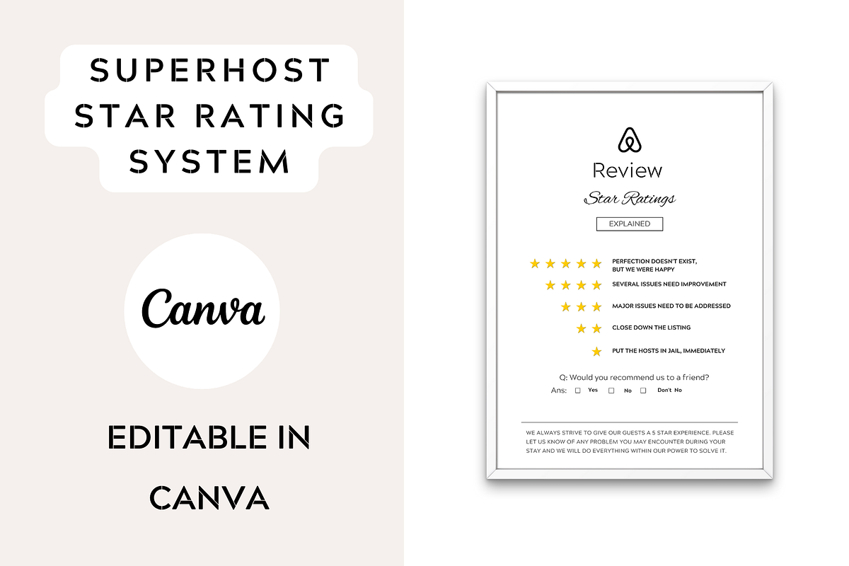 Superhost Star Rating Template | Creative Market