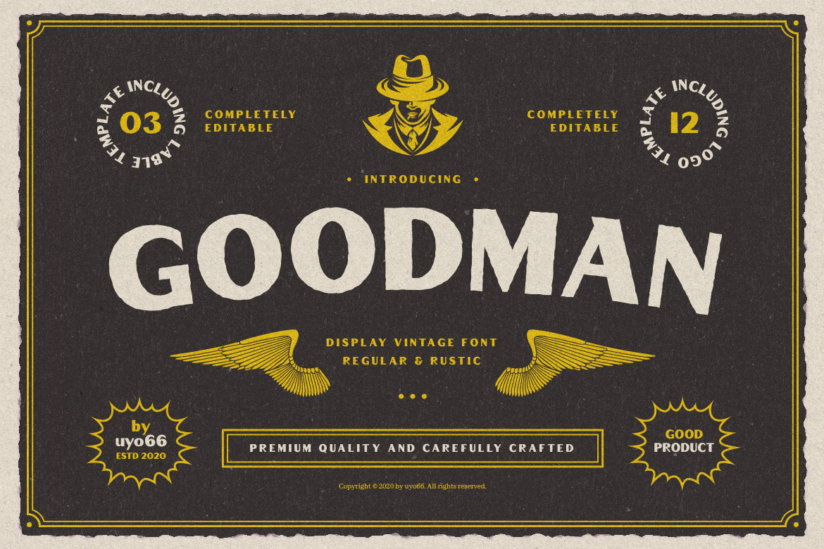 Goodman - Retro Vintage Typeface, a Sans Serif Font by uyo66 | Creative ...