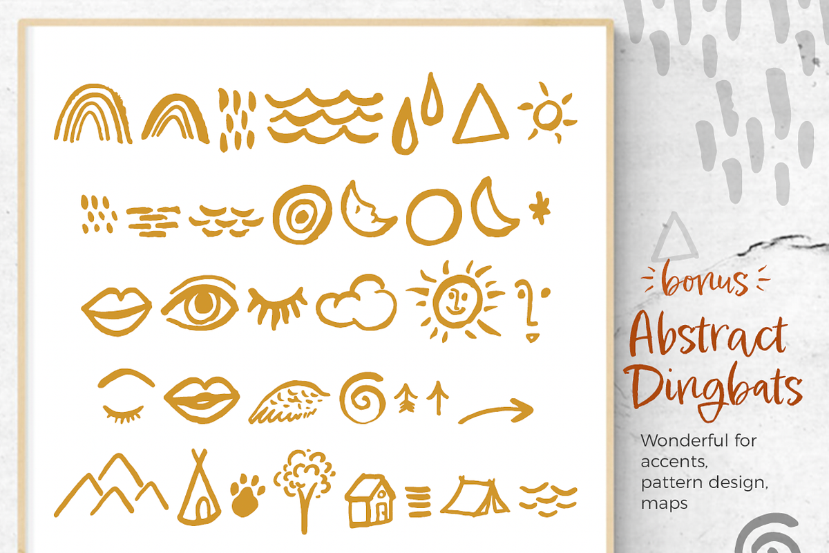 Epicursive Script & Dingbats, a Script Font by KLUGE+CO