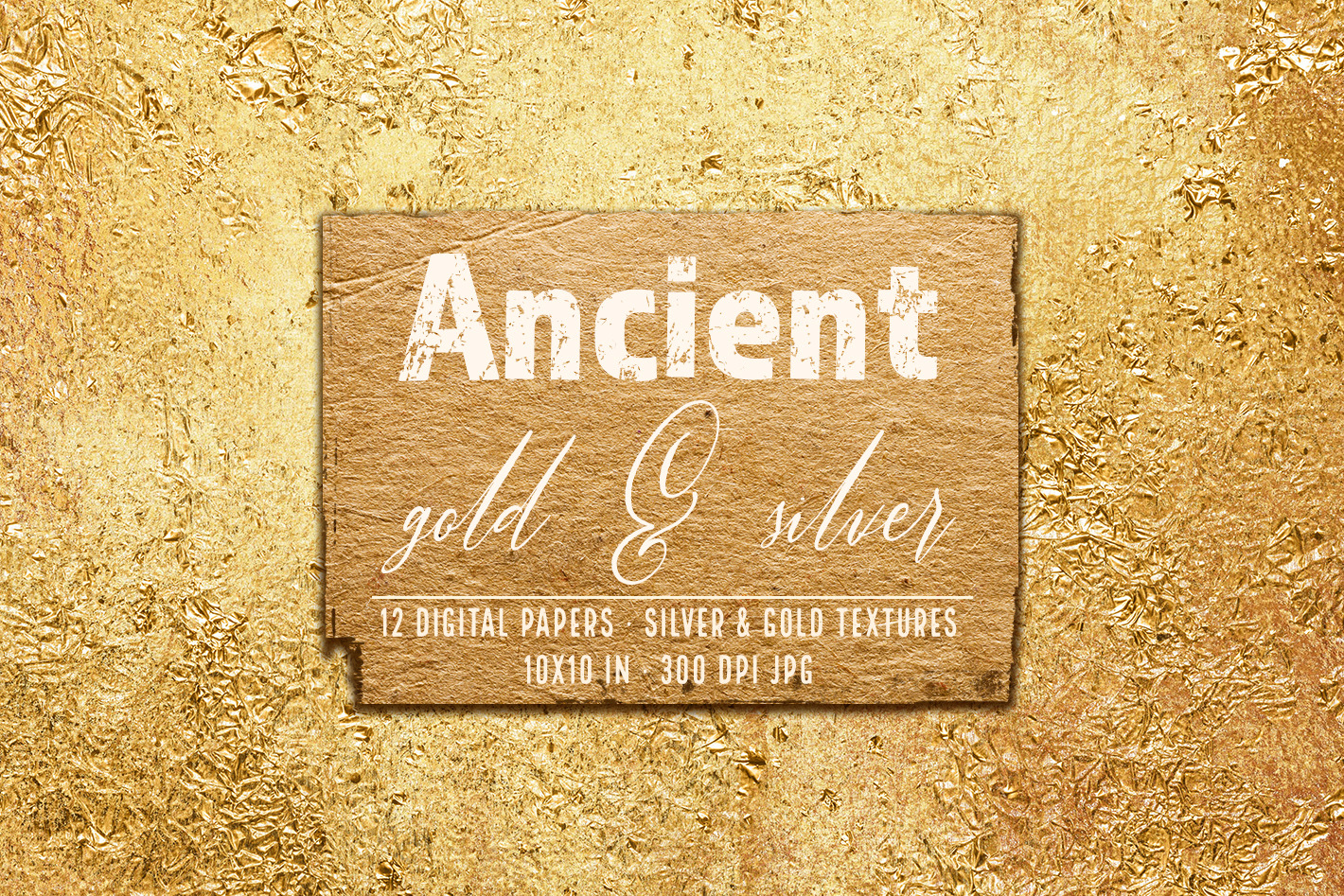 Ancient gold and silver paper pack, a Texture Graphic by PixelJungle