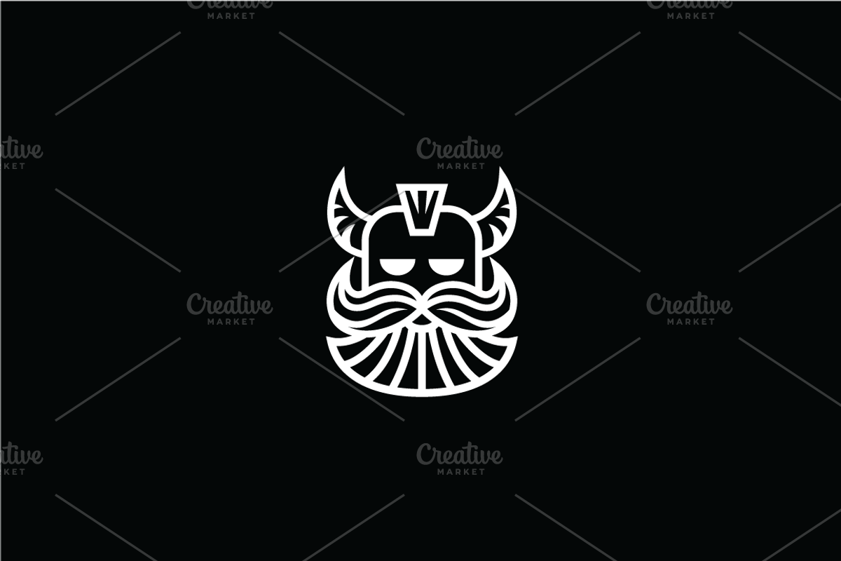 Horned Man with Beard Logo Template, a Branding & Logo Template by ...