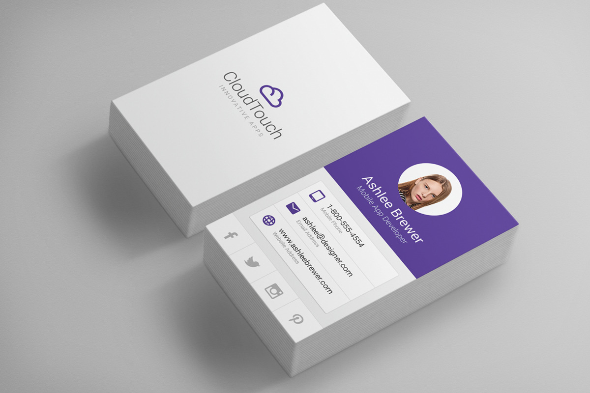 Material Design Business Cards, a Business Card Template by Creativenauts