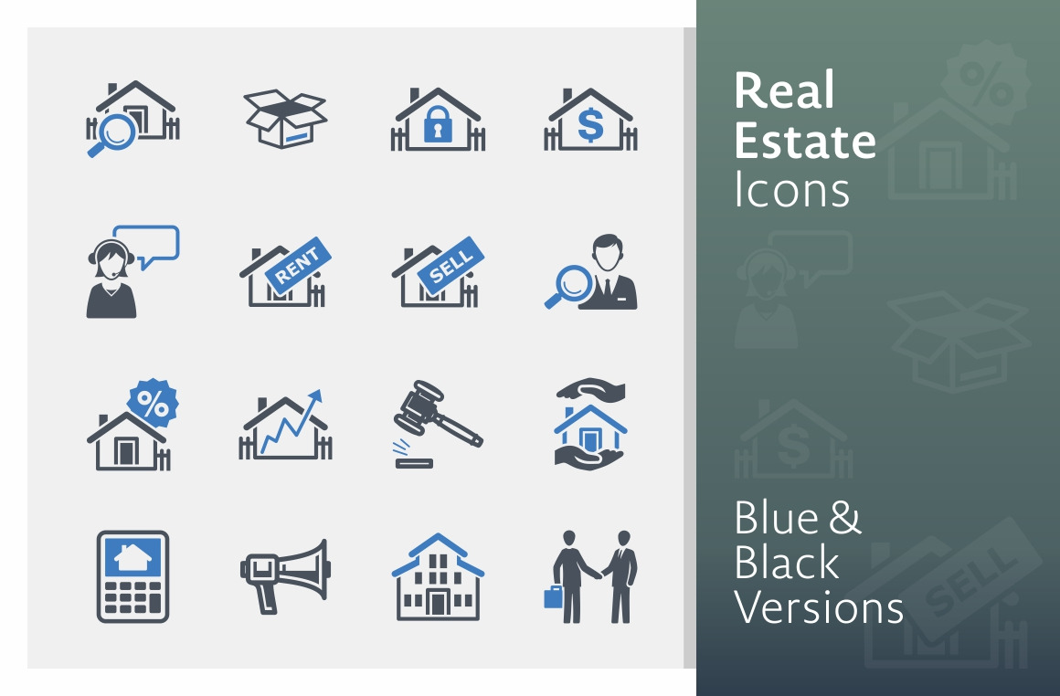 Real Estate Icons - Blue Series, an Icon by introwiz1