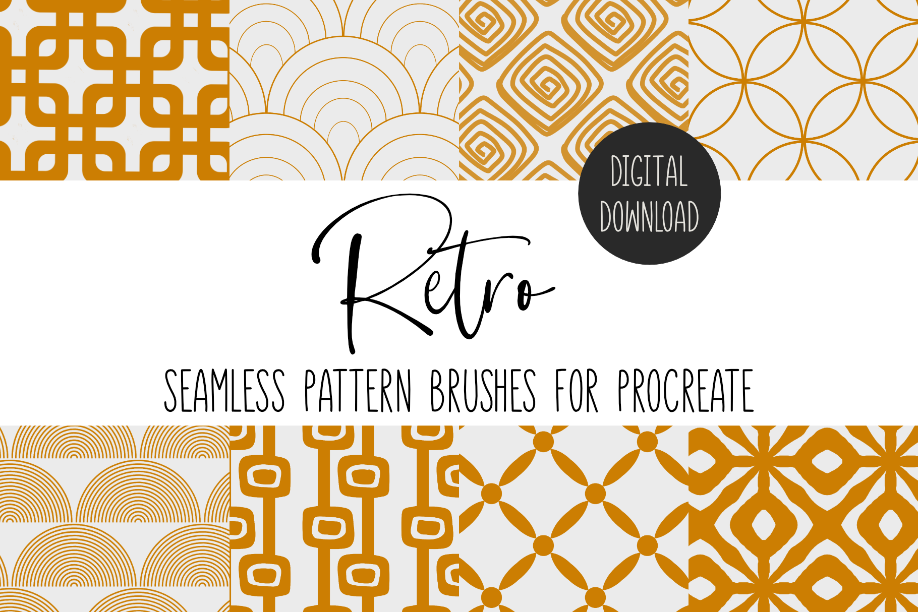 Procreate Retro Patterns, a Brush Add-On by Design av MAD