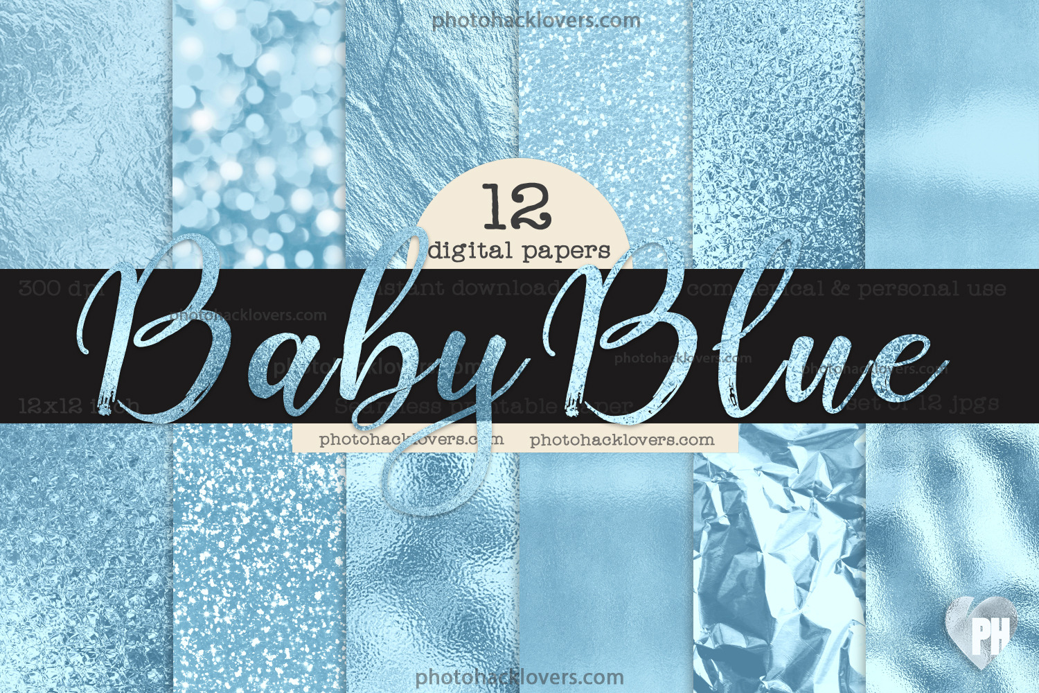 Luxury Baby Blue Digital Paper