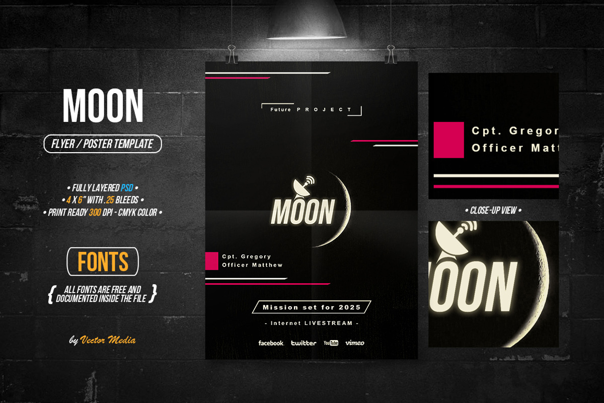 Moon - Flyer / Poster, a Flyer Template by VectorMedia