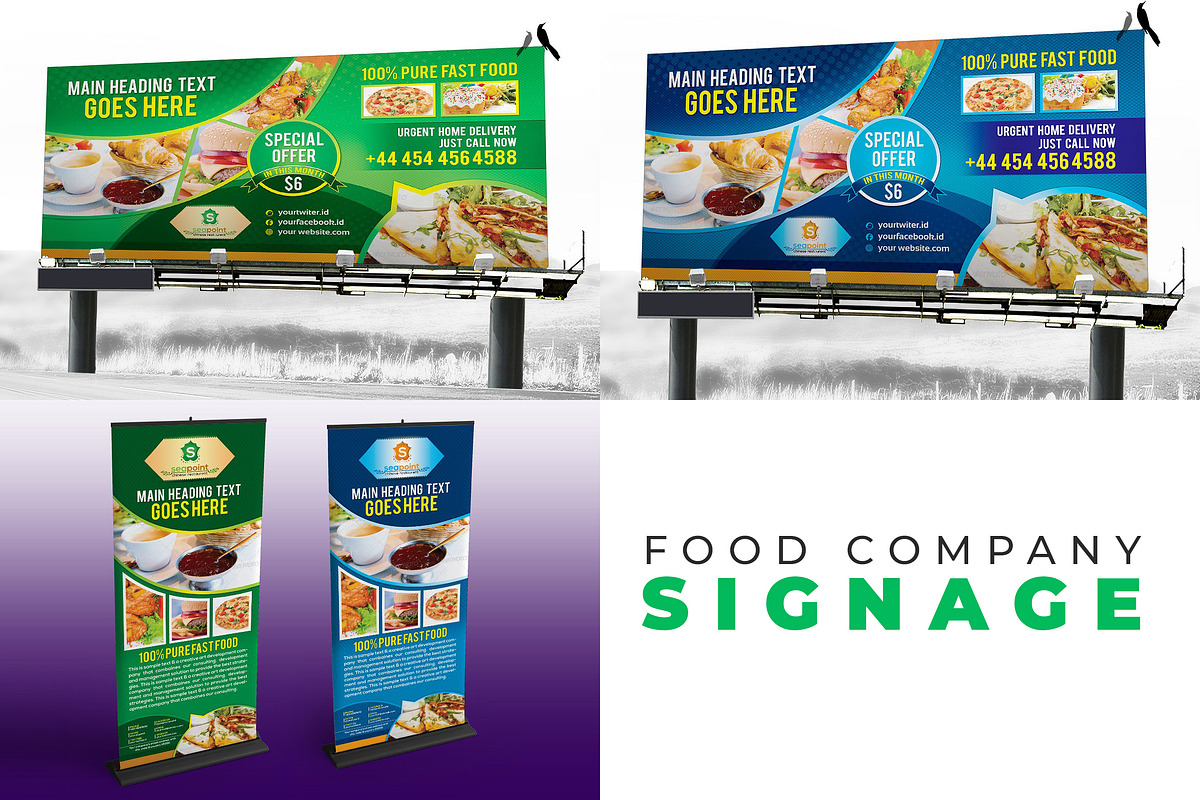 Signage Template Bundle | 30+ Items, a Stationery Template by ContestDesign