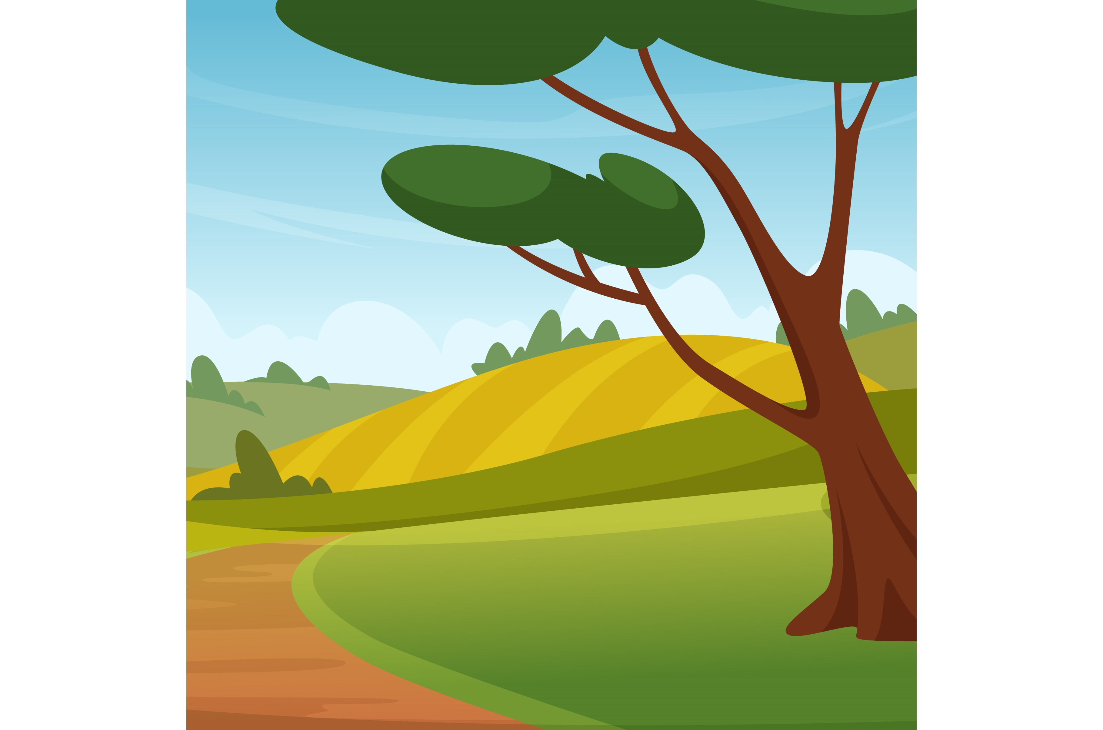 Outdoor landscape cartoon background, a Graphic by Onyx