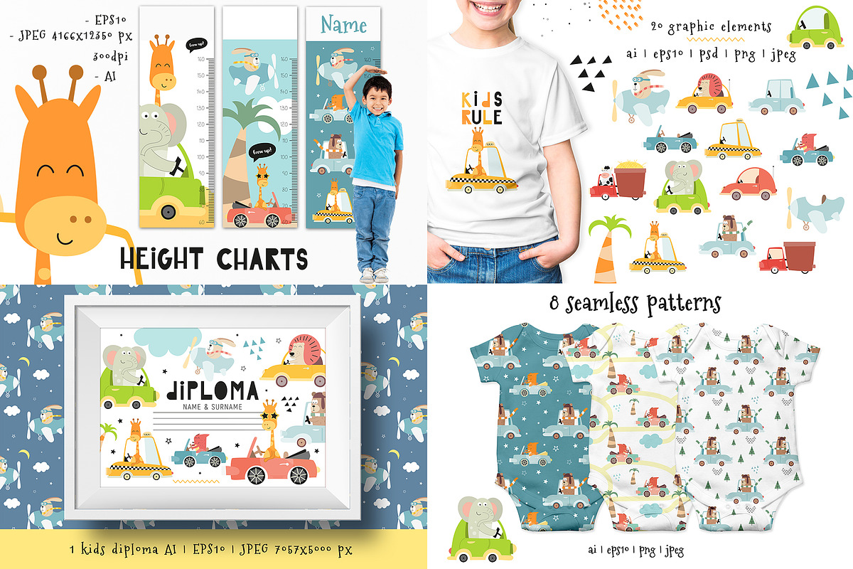 Big Kids Bundle Graphic & Patterns, an Animal Illustration by Nursery ...