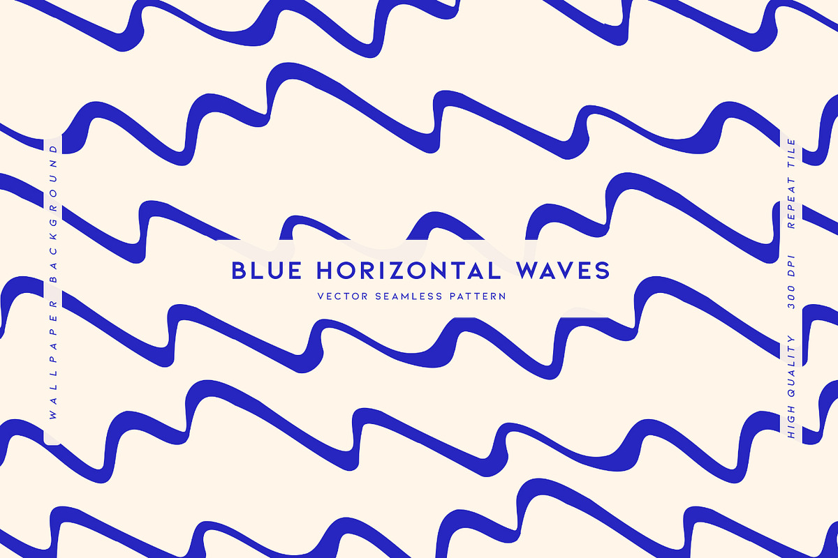 Blue Horizontal Waves, a Wallpaper Graphic by MalyskaStudio