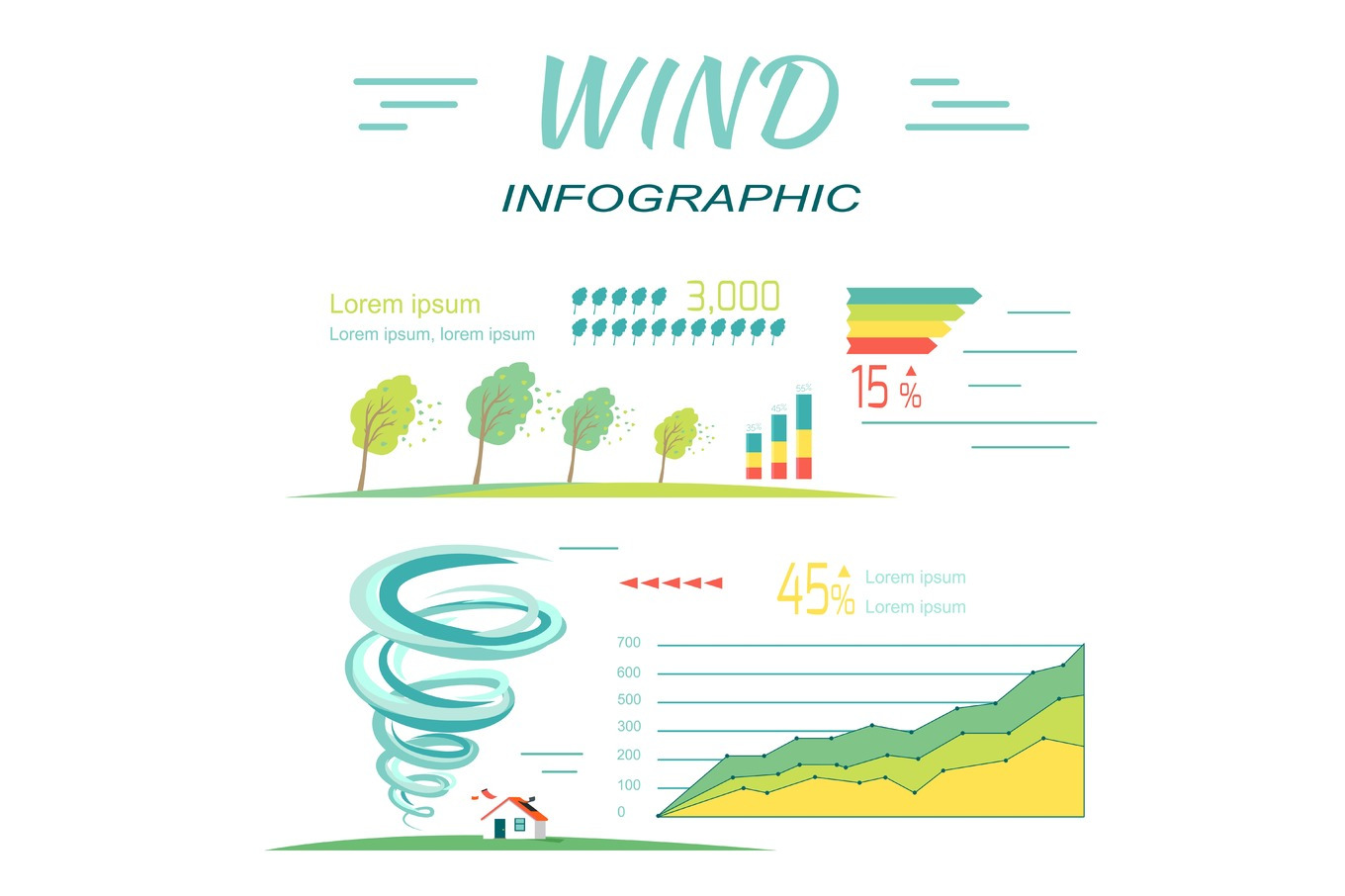 Wind Infographics. Tornado and Hurricanes Banners., a Technology ...