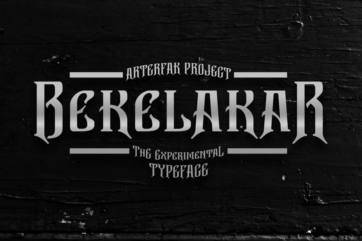 Bekelakar, a Blackletter Font by Arterfak Project