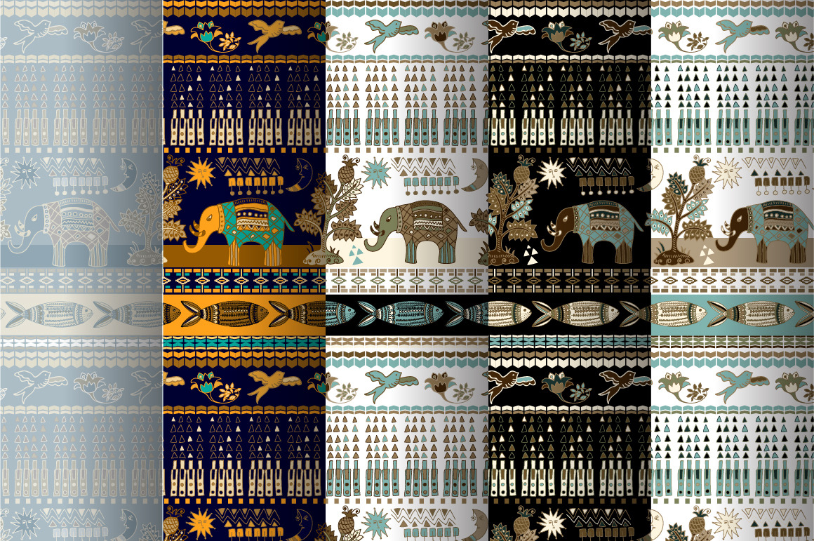 5 Indian Seamless Patterns, a Pattern Graphic by Sunny_Lion