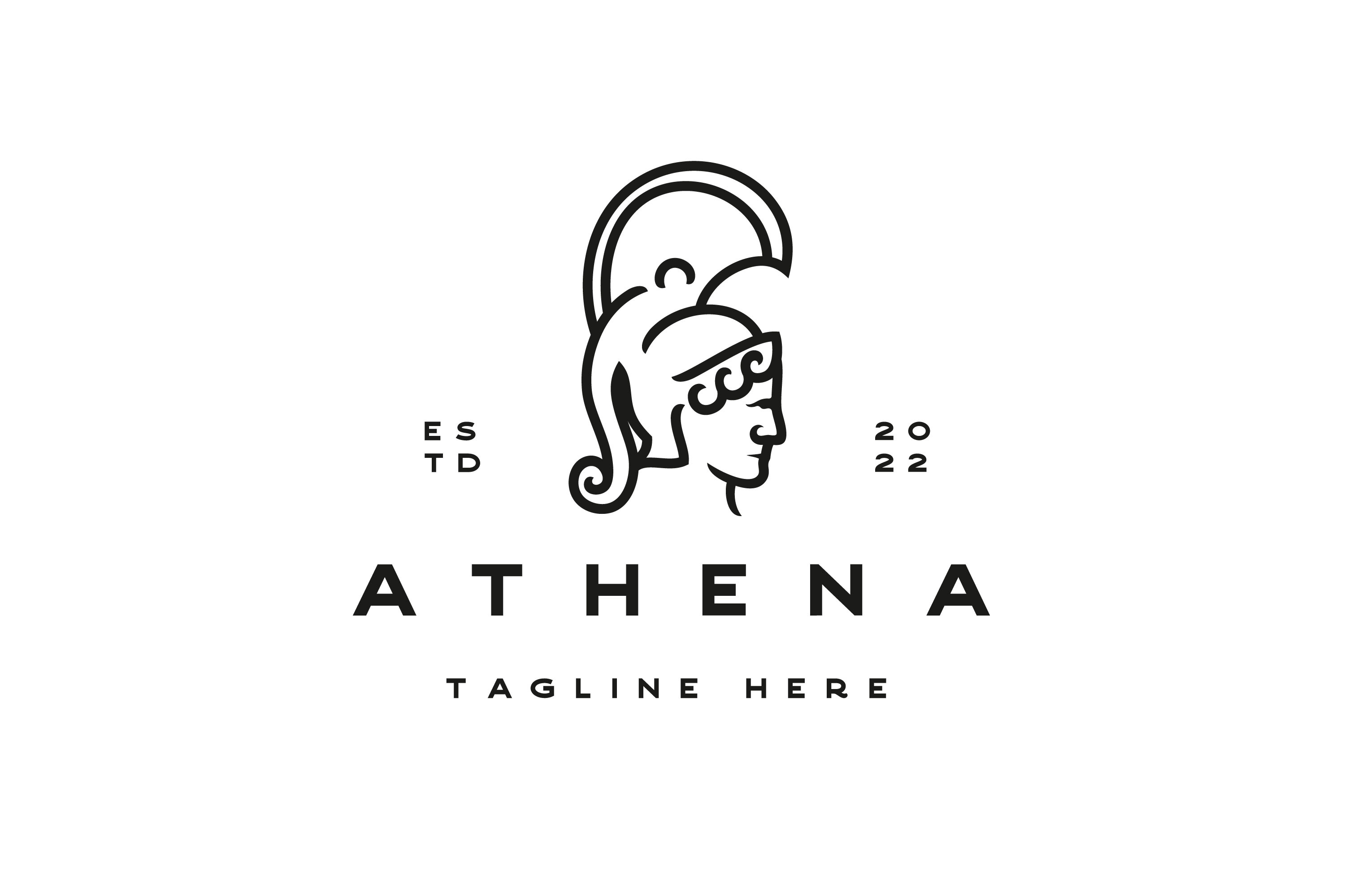 Goddess Greek Athena Line art Logo, a Branding & Logo Template by ...