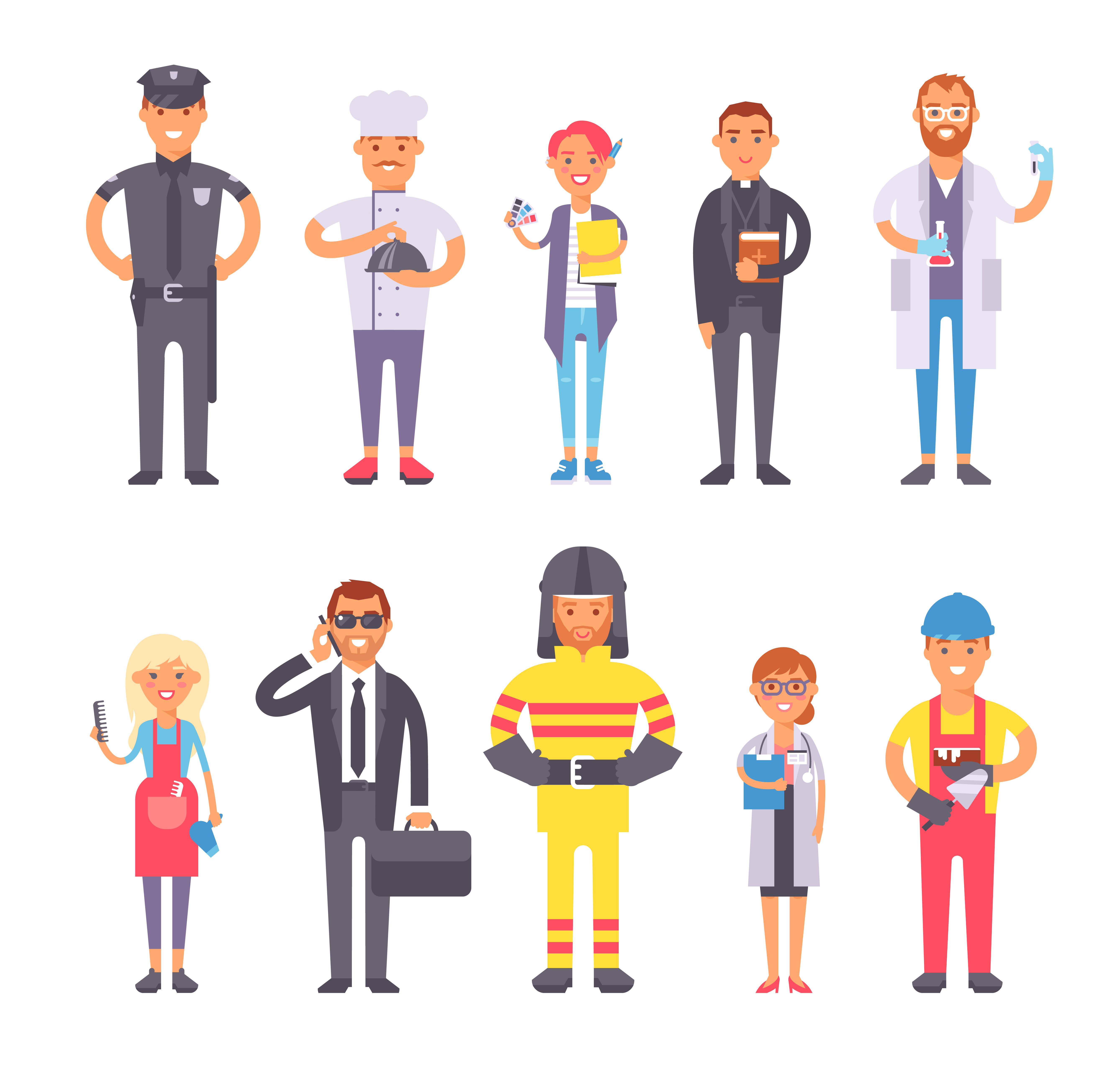 People professions vector set, a Person Illustration by Vectorstockersland