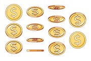 Gold coin animation on horizontal, a Finance Illustration by YummyBuum