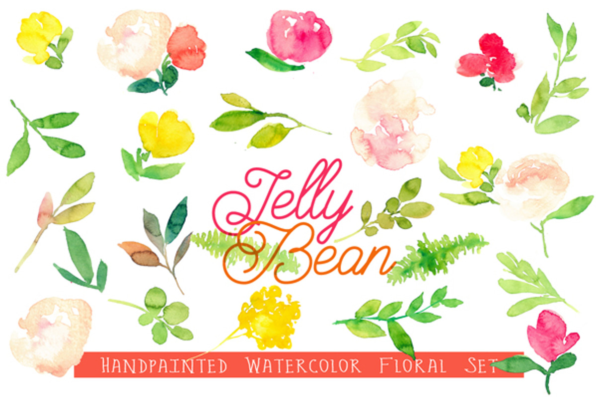 Jelly Bean - Watercolor Floral, an Illustration by SmallHouseBigPony