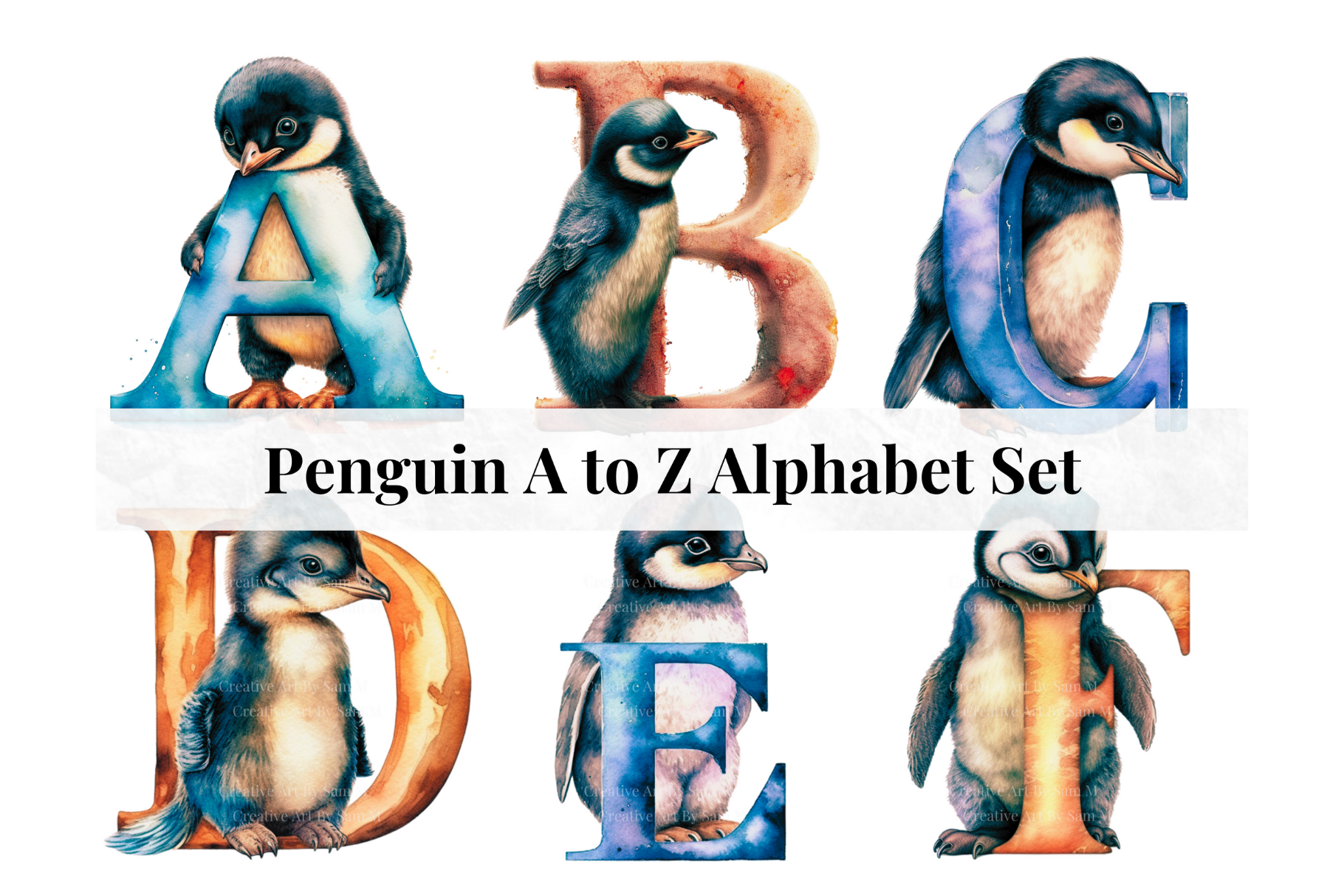 Baby Penguin Alphabet Letters, a Decorative Illustration by Creative ...