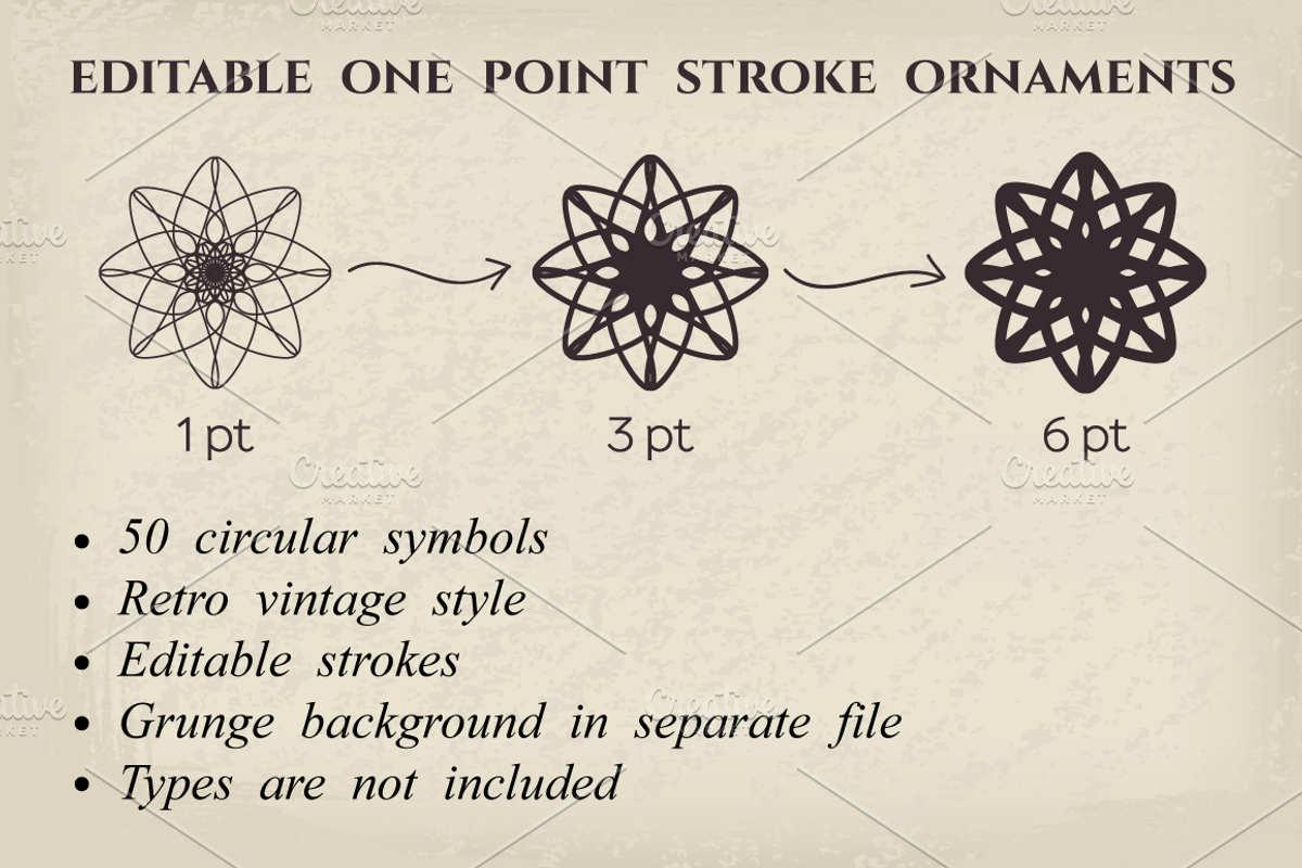 50 Vector Ornamental Symbols, an Object Graphic by dacascas