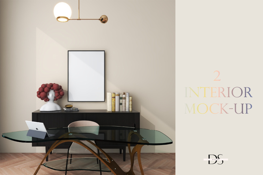 Wall frame interior scene mockup