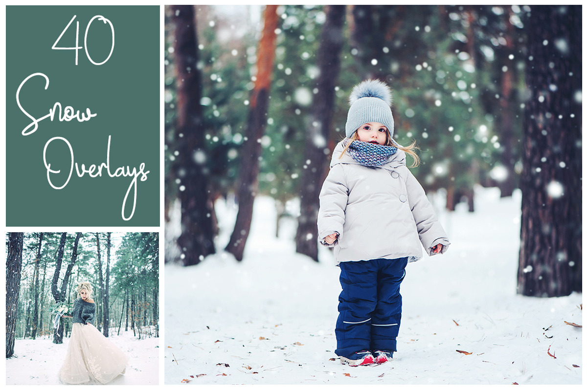 40 Snow Overlays, a Texture Graphic by LovePhotoMoment