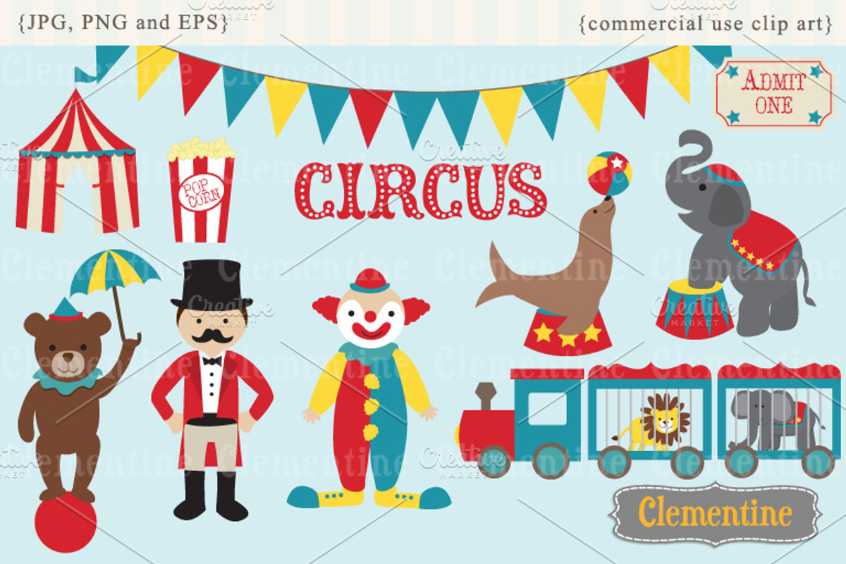 Circus clip art and vectors, an Illustration by Lovely Clementine ...