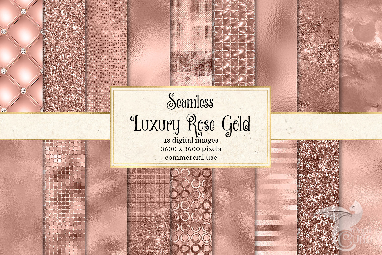 Rose Gold Digital Paper, a Texture Graphic by Digital Curio