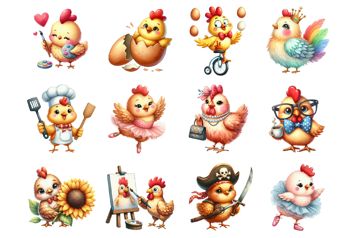 Whimsical Funny & Quirky Chicken, a Graphic by CitraGraphics