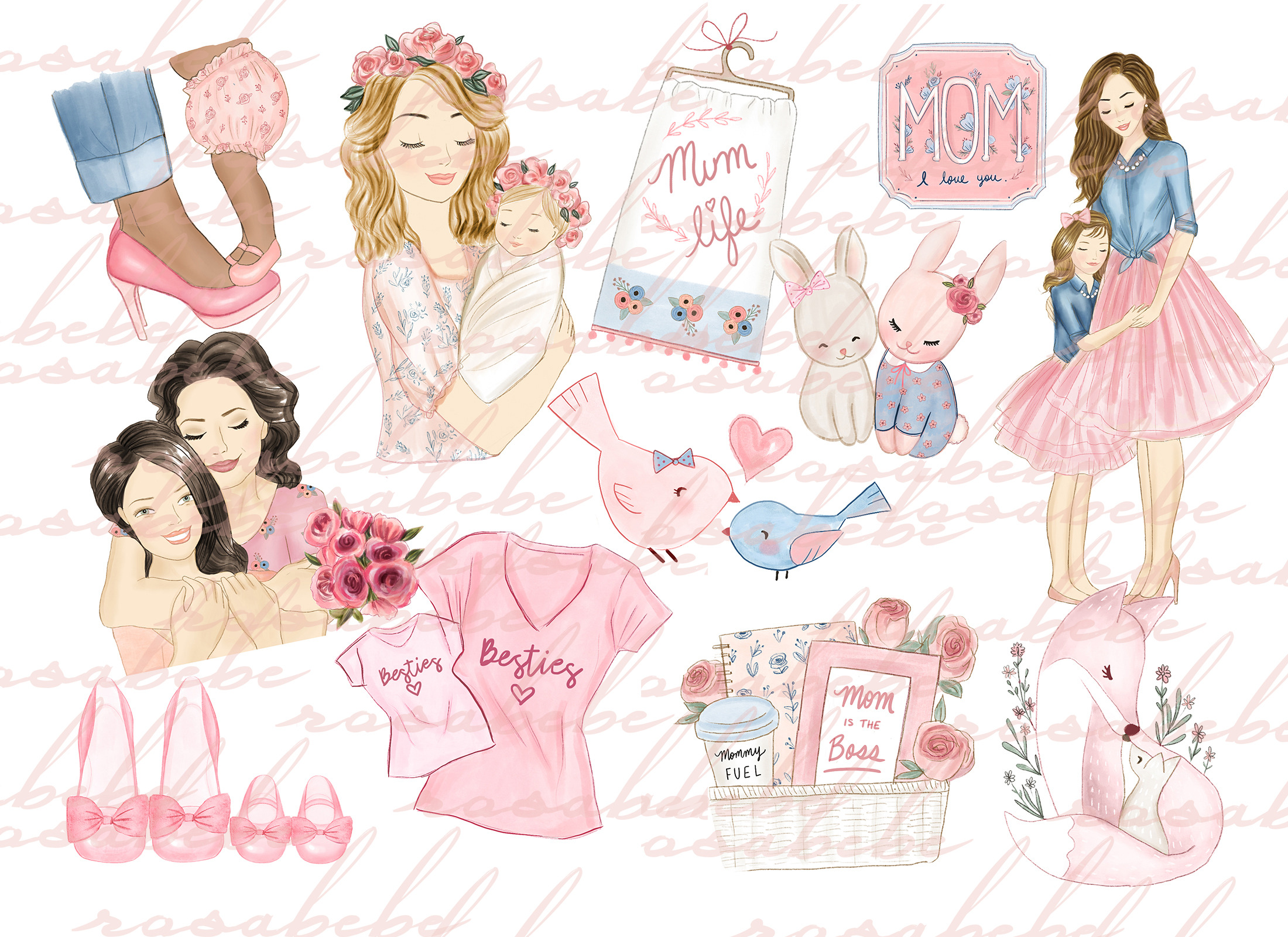 Mothers Day clipart, an Icon by Rosabebe