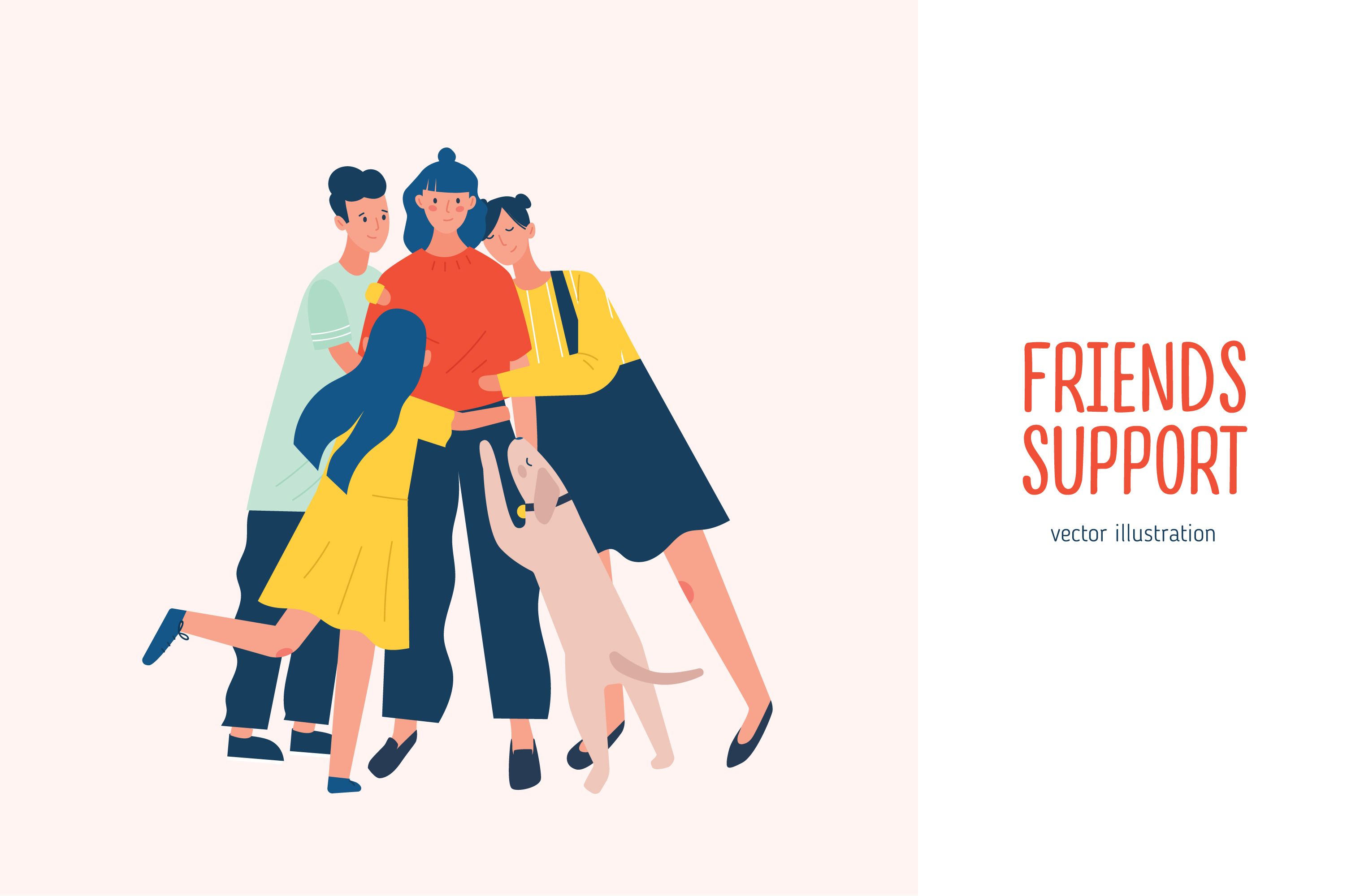 Friends support, a Person Illustration by Good Studio
