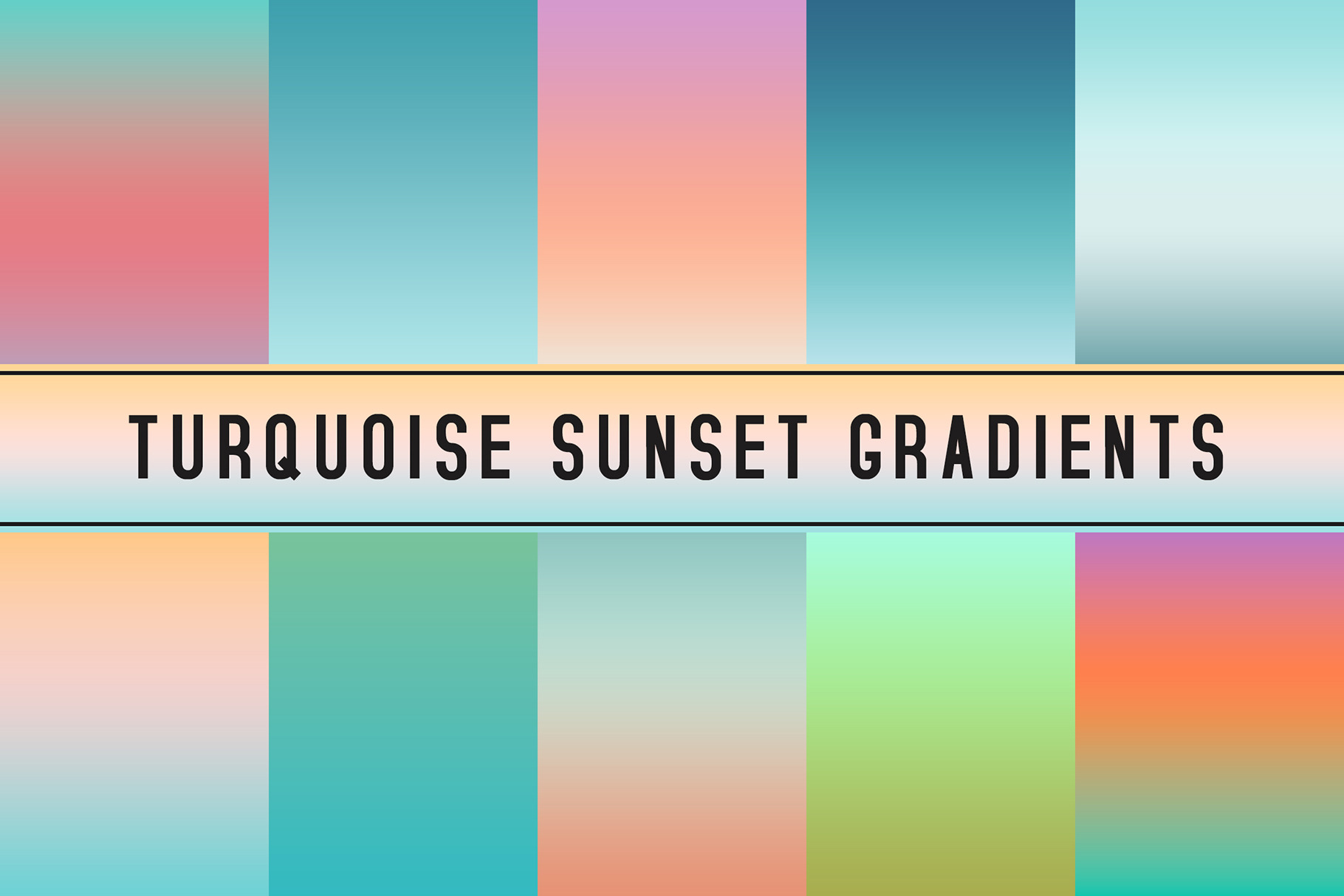 Turquoise Sunset Gradients
