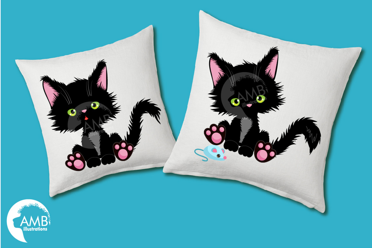 Cat clipart, Kitten Clipart AMB-2649, an Illustration by AMBillustrations