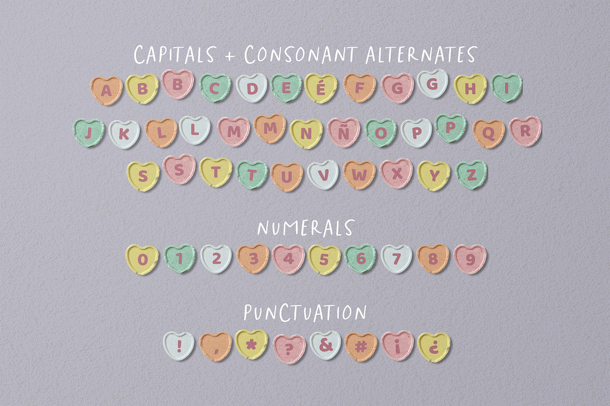Sweet Hearts Candy Font, a Font by Khara Plicanic
