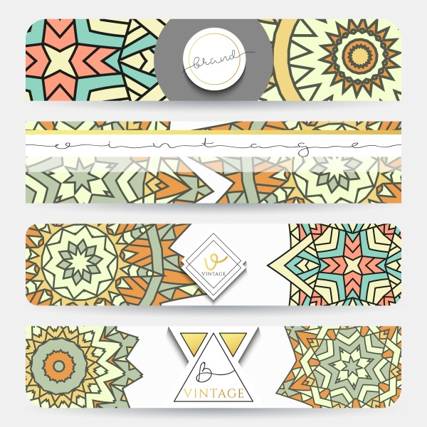 Mandala. Set 4 banners patterns, a Templates & Theme by Vectorist