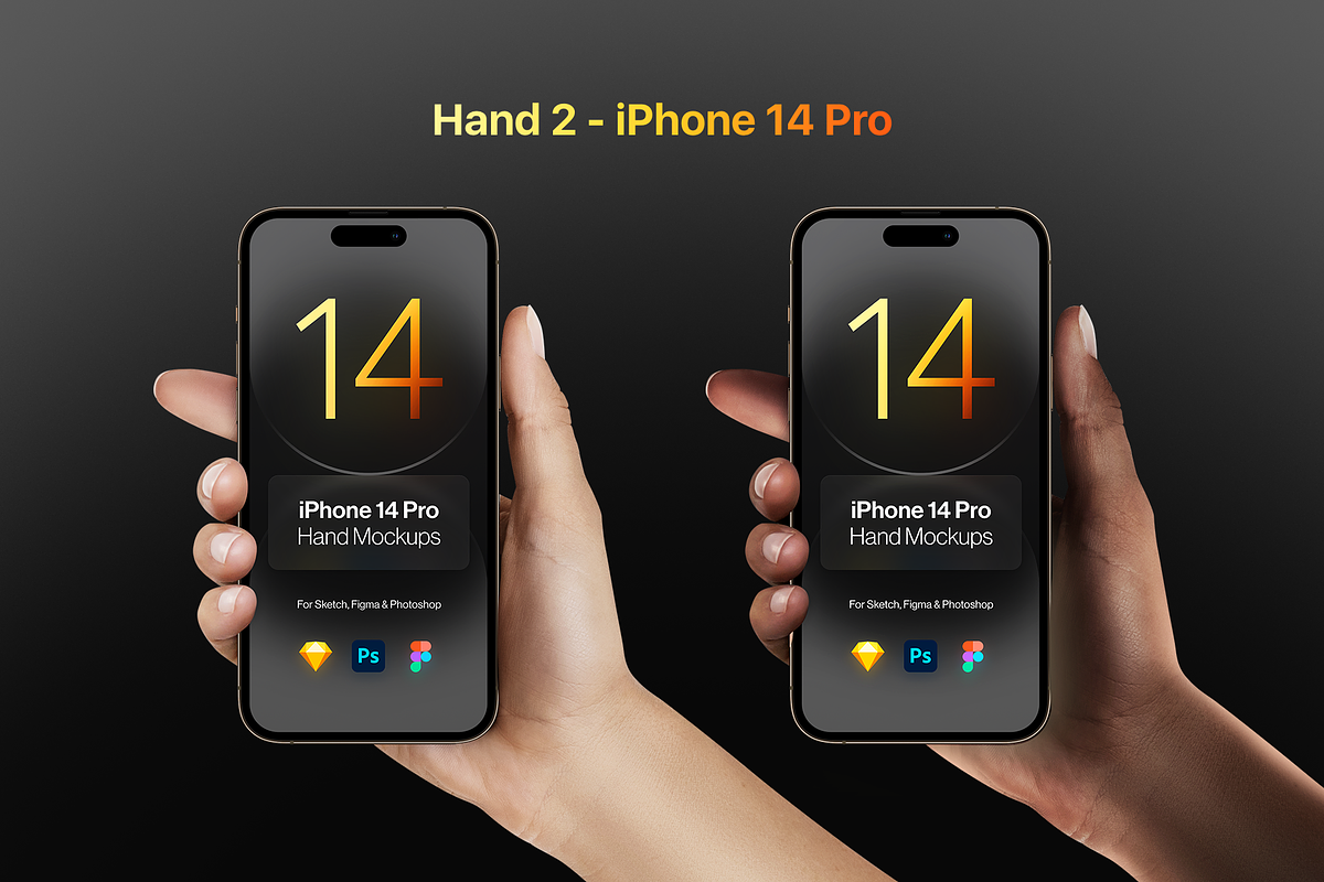 Hand Mockups iPhone 14 Pro & normal