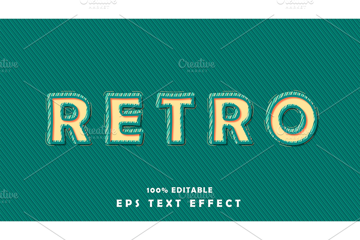 retro text effect layer style, a Layer Style Add-On by mijli