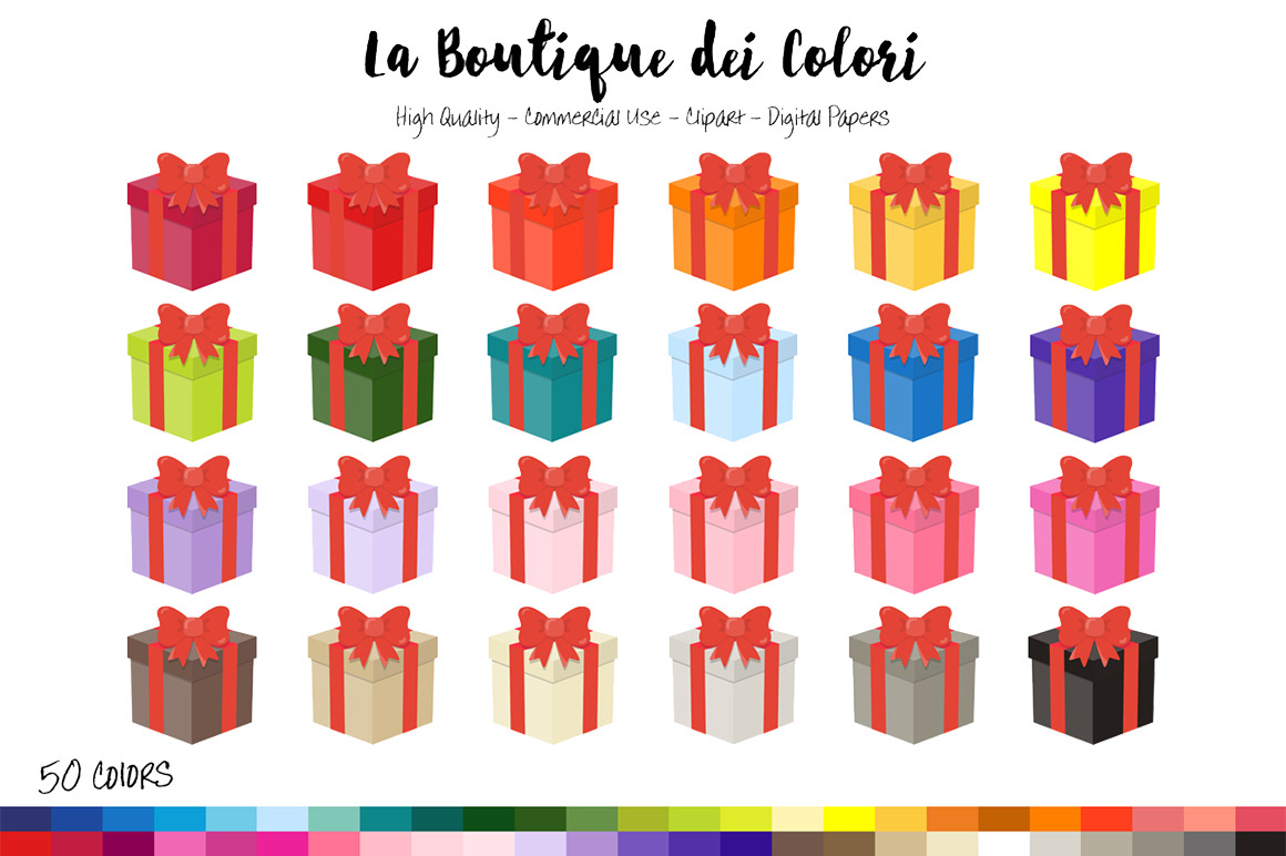 50 Rainbow Presents Clip Art, an Illustration by La Boutique dei Colori ...