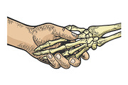 Death skeleton handshake vector, an Object Illustration by AlexArt