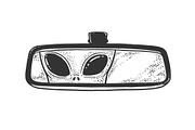 alien reflected car rear view mirror | Object Illustrations ~ Creative ...