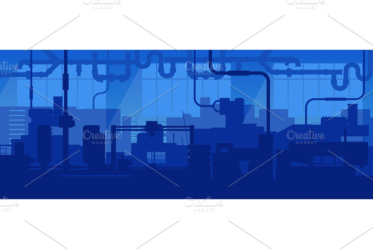 Factory line industrial plant scene., a Technology Illustration by ...