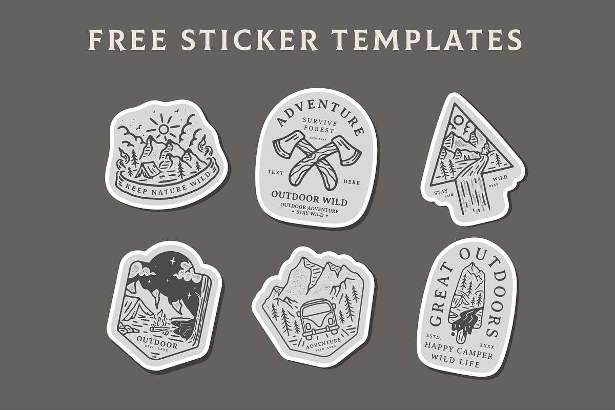 Vintage Monoline Outdoor Badge, an Object Graphic by Sandewo