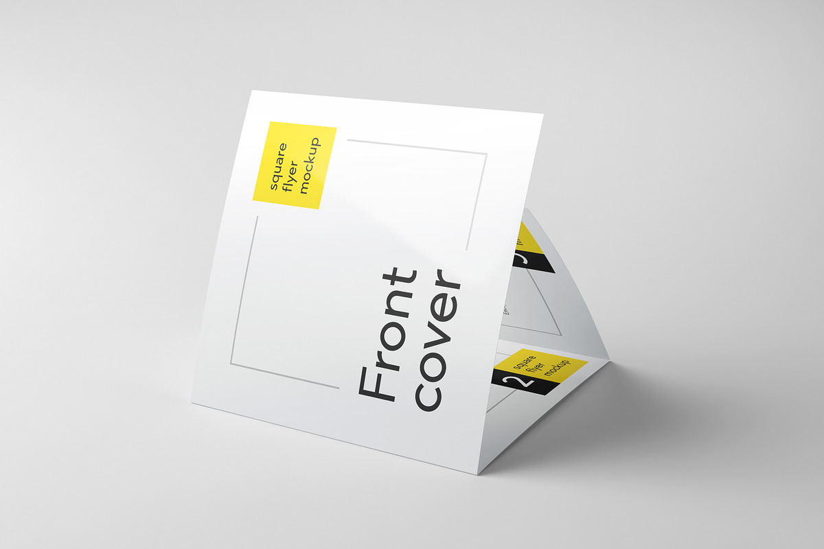 Tri-Fold Square Flyer Mockup, a Print Template by Likeapples