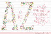 Garden Party Floral Alphabet Vectors, an Illustration by Amanda Ilkov