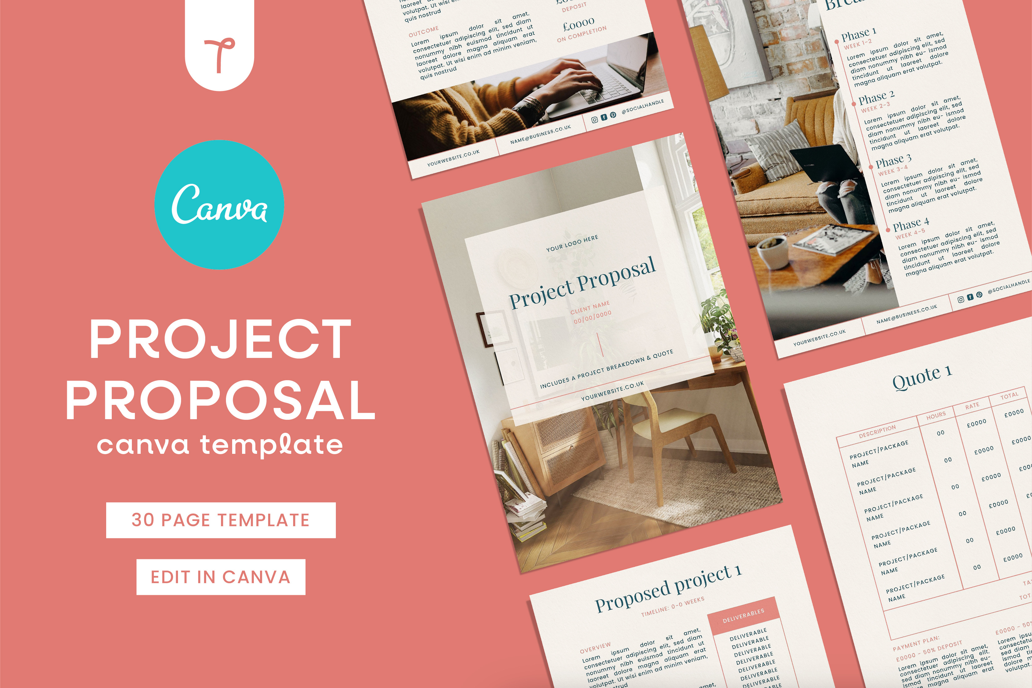 Project Proposal Canva Template, a Templates & Theme by Templatez.Co