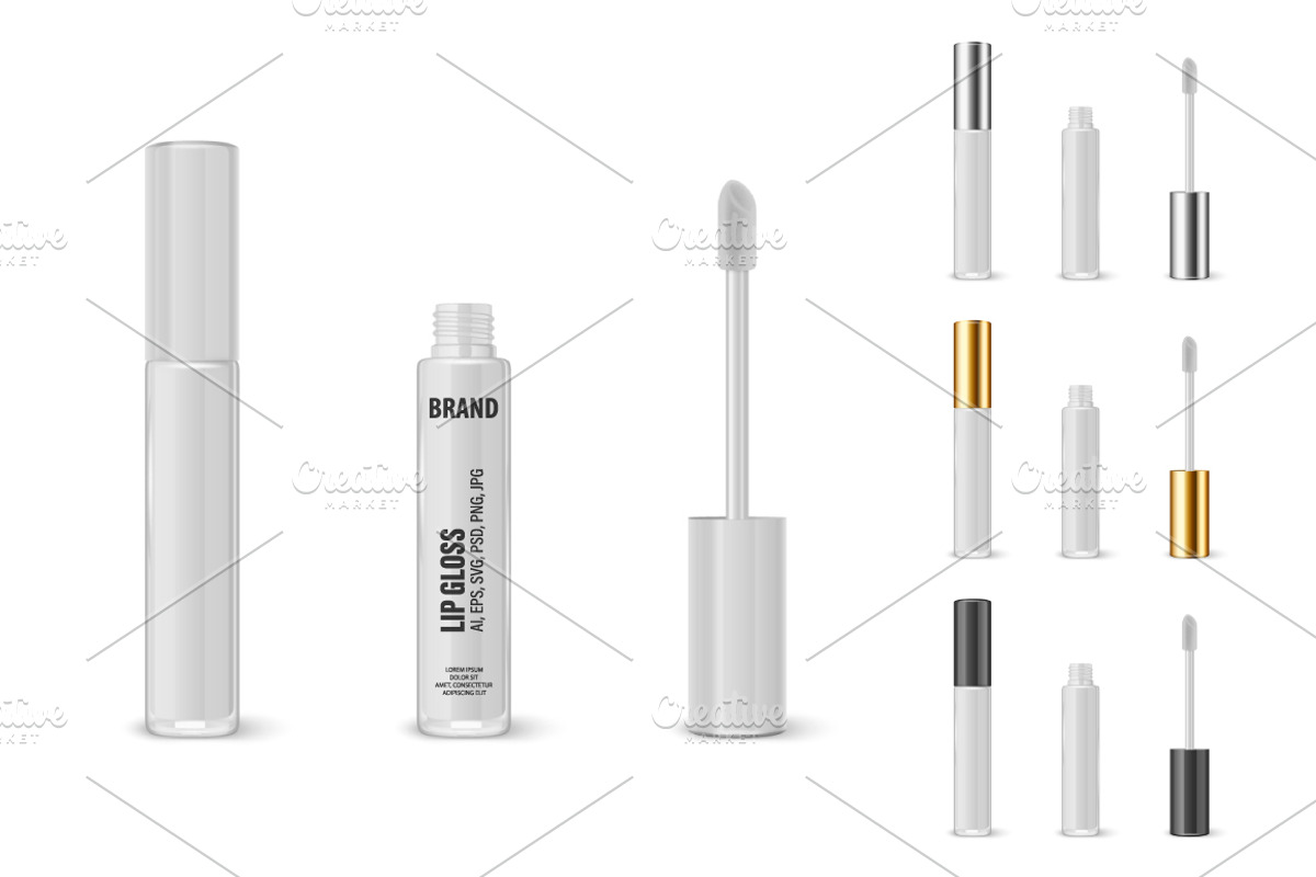 Lip Gloss. Vector Set., an Object Graphic by Gomolach