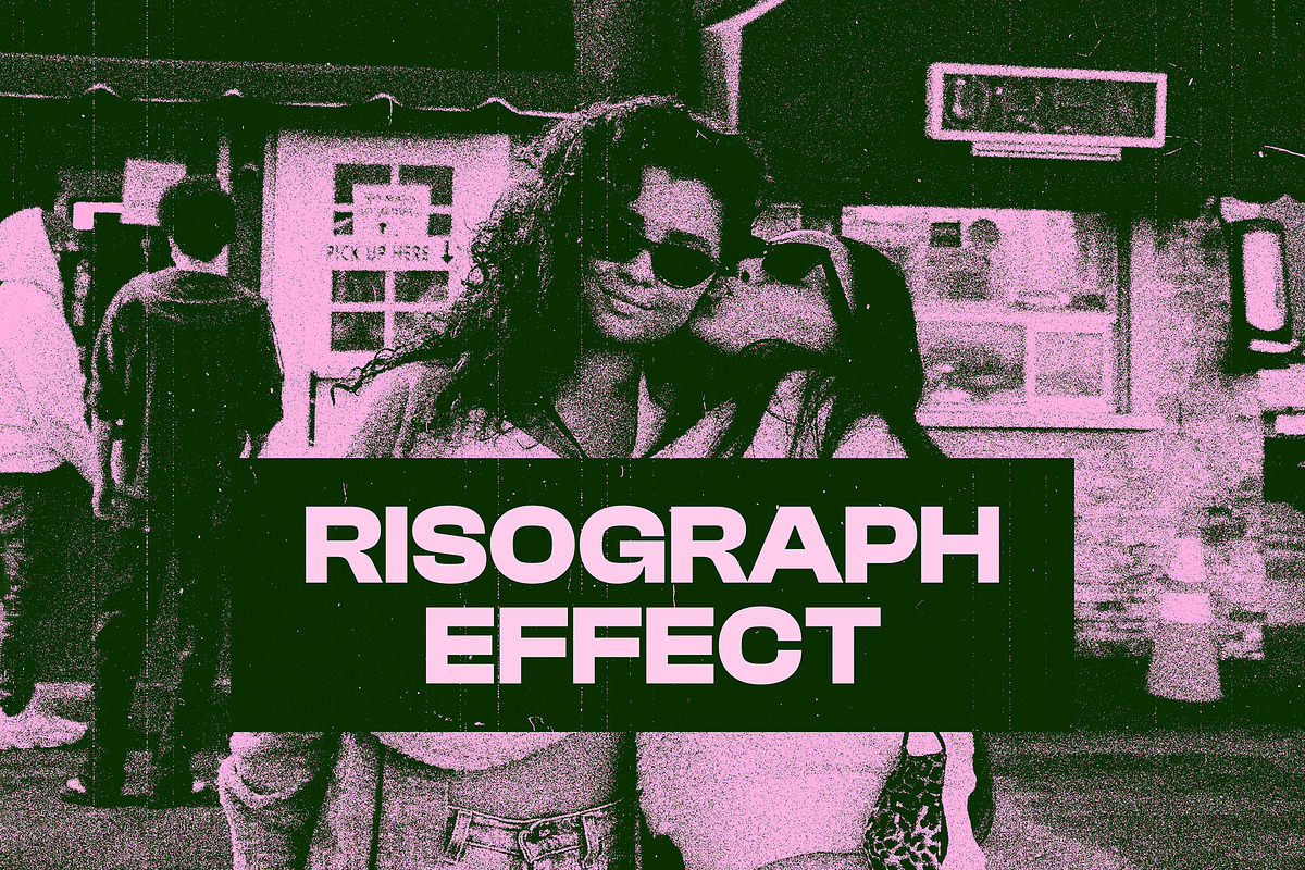 Old Risograph Photo Effect, a Texture Graphic by Design Squad